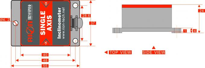 Pitch Roll Angle 20Hz Crane Analog Inclinometer Sensor Analog Tilt Detector