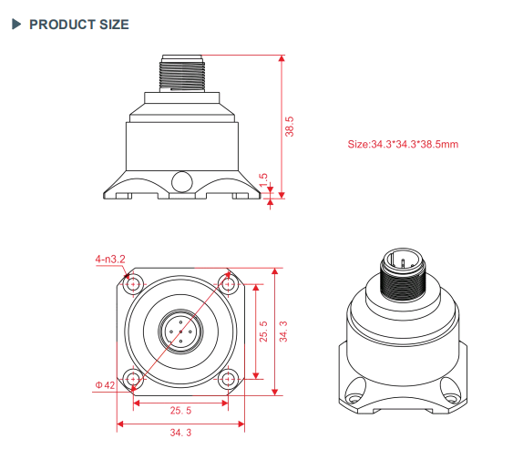 ISO 3 Axis MEMS Based Accelerometer 60mA Magnetic Vibration Sensor