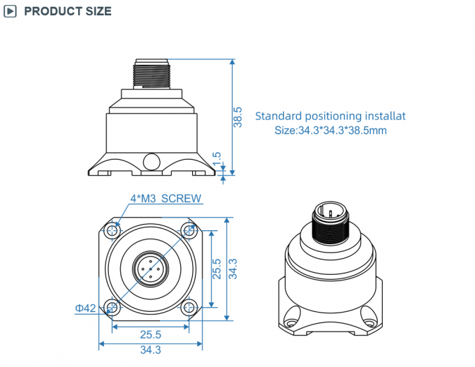 RS232 RS485 TTL Digital Accelerometer Vibration Sensor