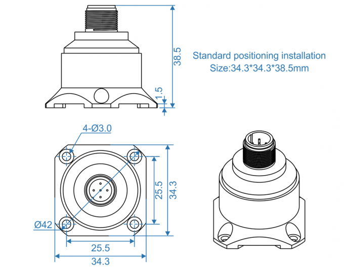 Akg394 Three Axial Accelerometer Vibration Sensor Analog Digital Output