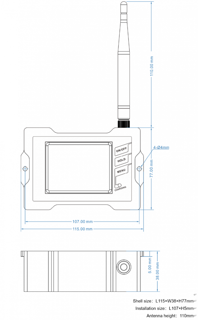 LoRa Wireless Inclinometer , Precise Single Dual Axis Wireless Angle Meter