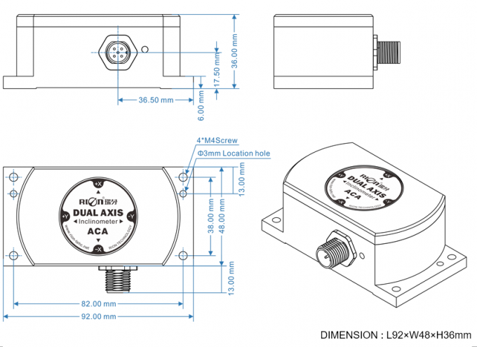High Accurate Pitch Angle Roll Tilt Sensor Inclinometer For Surgery Equipment