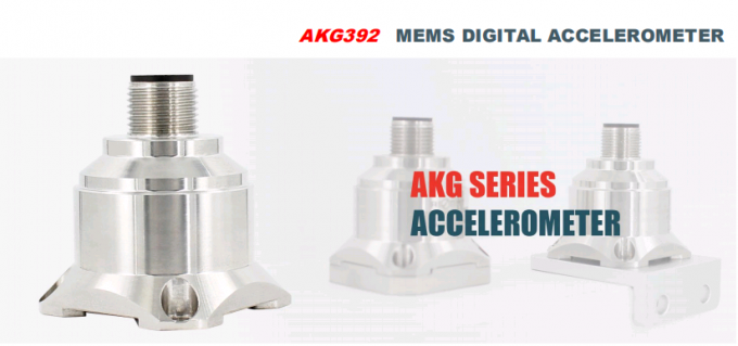 AKG39 4000Hz Output Triaxial Digital Accelerometer , RS232 MEMS Vibration Sensor