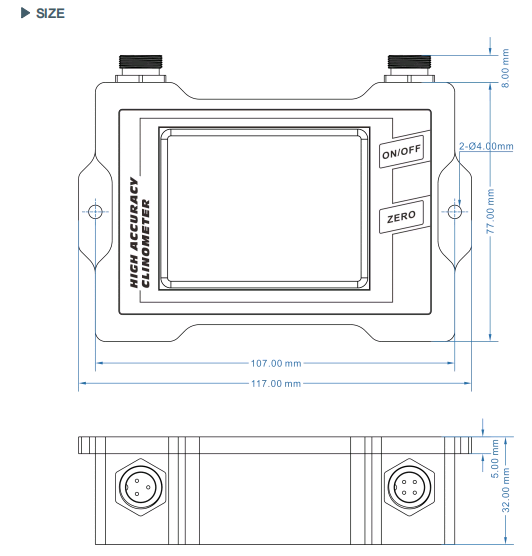 Remote Single / Dual Axis Display Unit Inclinometer Tilt Sensor For ...