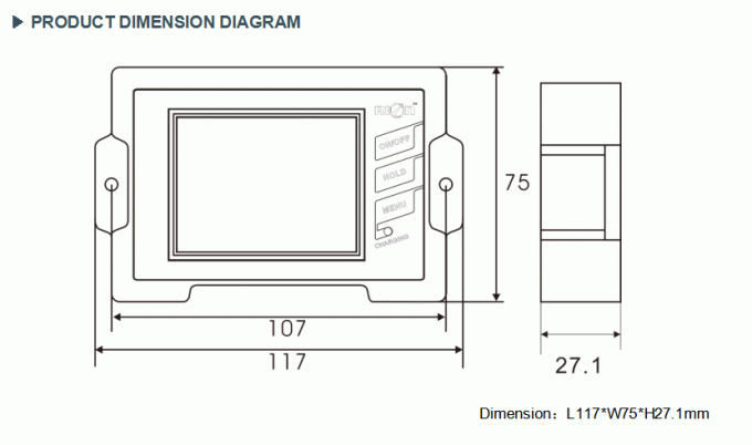 Touch Screen Dual Axis Digital Inclinometer , Accurate Measuring ...