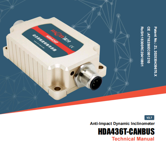 IP68 Protection Dynamic Slope Sensor with High Accuracy of 0.1° and 4GB ...