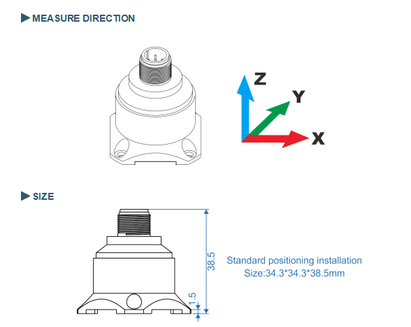 AKG392 Industry MEMS Three axis Accelerometer Sensro with Speed and Amplitude Output