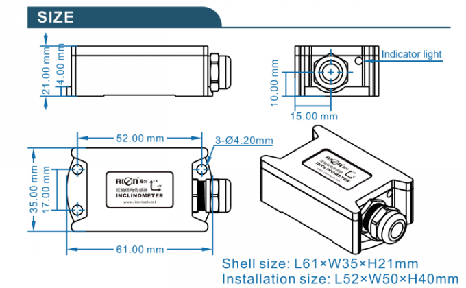 PV Tilt Sensor Inclinometer Anti-vibration For Solar Tracking