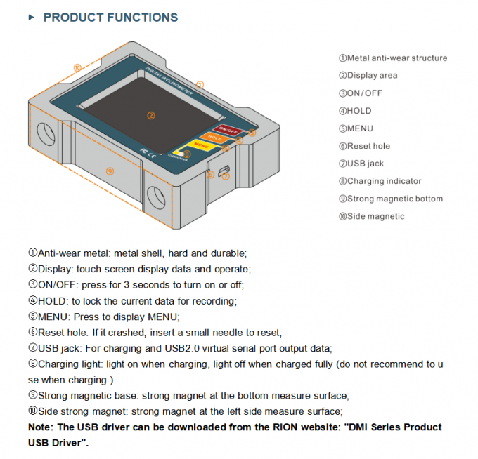 DMI820 LCD Ultra Precise Digital Inclinometer Lithium Battery angle ...