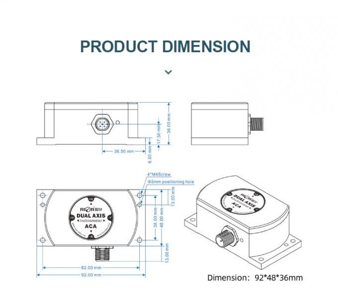 Single Dual Axis Incline Angle Transducer For Bridge Building Dam